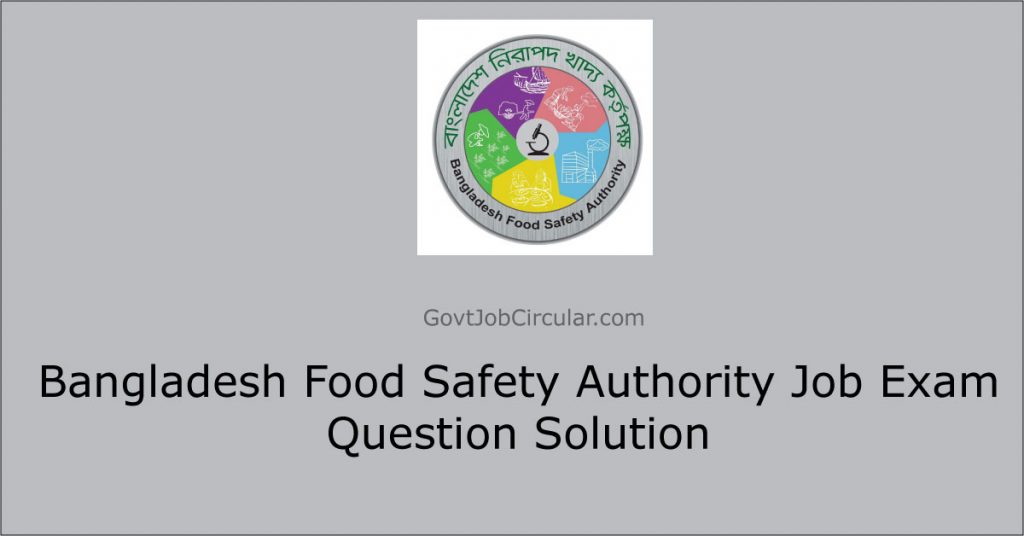 BFSA Exam Question Solution 2026 - bfsa.gov.bd
